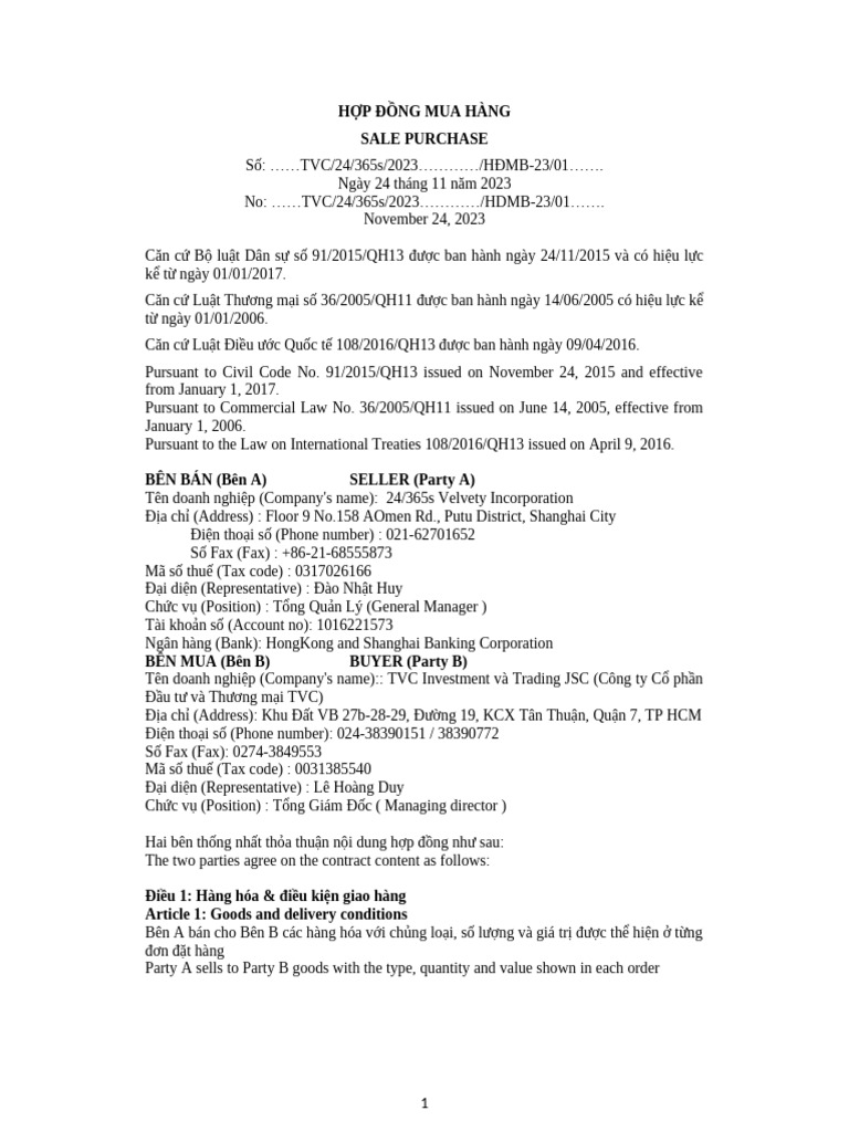 HOP DONG MUA HANG- NHOM 3.Siu nhan (1) | PDF