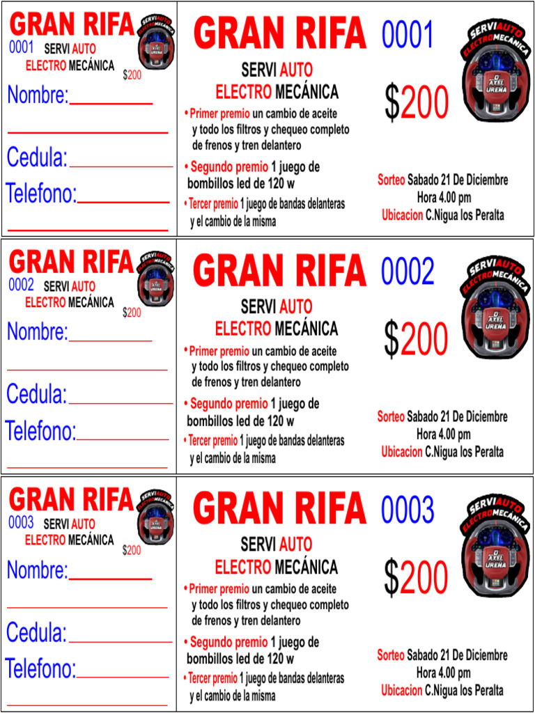 Rifa de Servicios Automotrices en Nigua | PDF