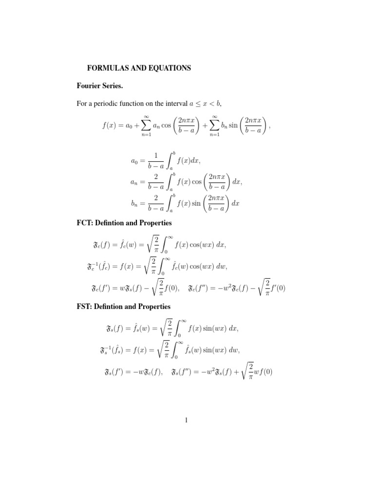 Formulas Exam Ii Pdf Mathematical Analysis Mathematical Objects