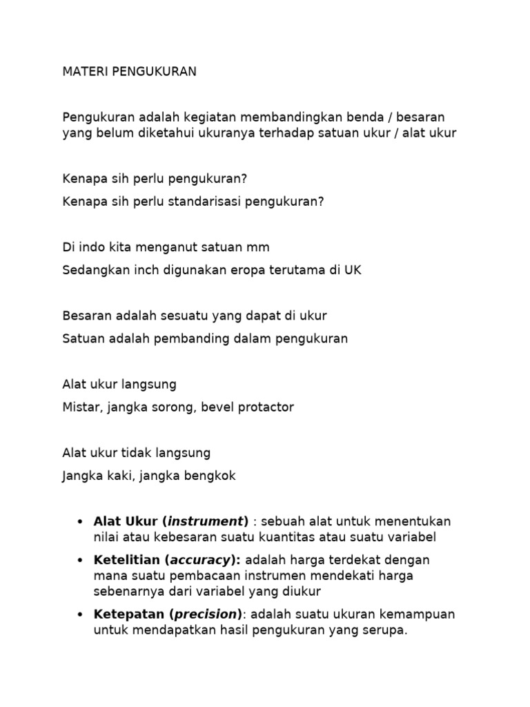 Materi Pengukuran | PDF | Teknologi & Rekayasa