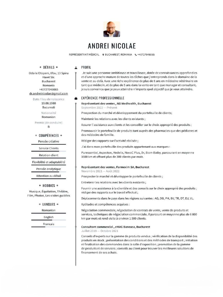 CV FR Andrei Nicolae | PDF