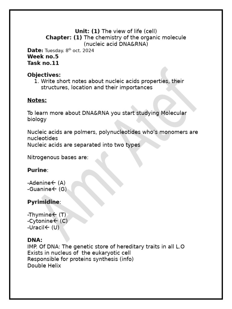 AP.bio Sheet Week5-Task11 | PDF