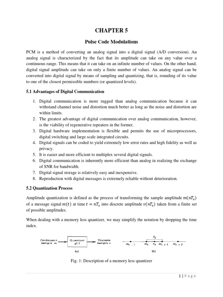 Chapter 5 PCM | PDF | Sampling (Signal Processing) | Digital Signal