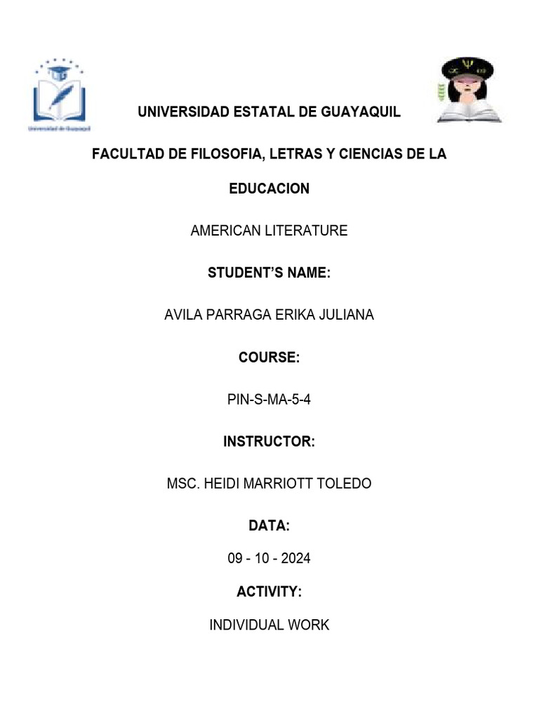 American Literature Activity Instructions | PDF