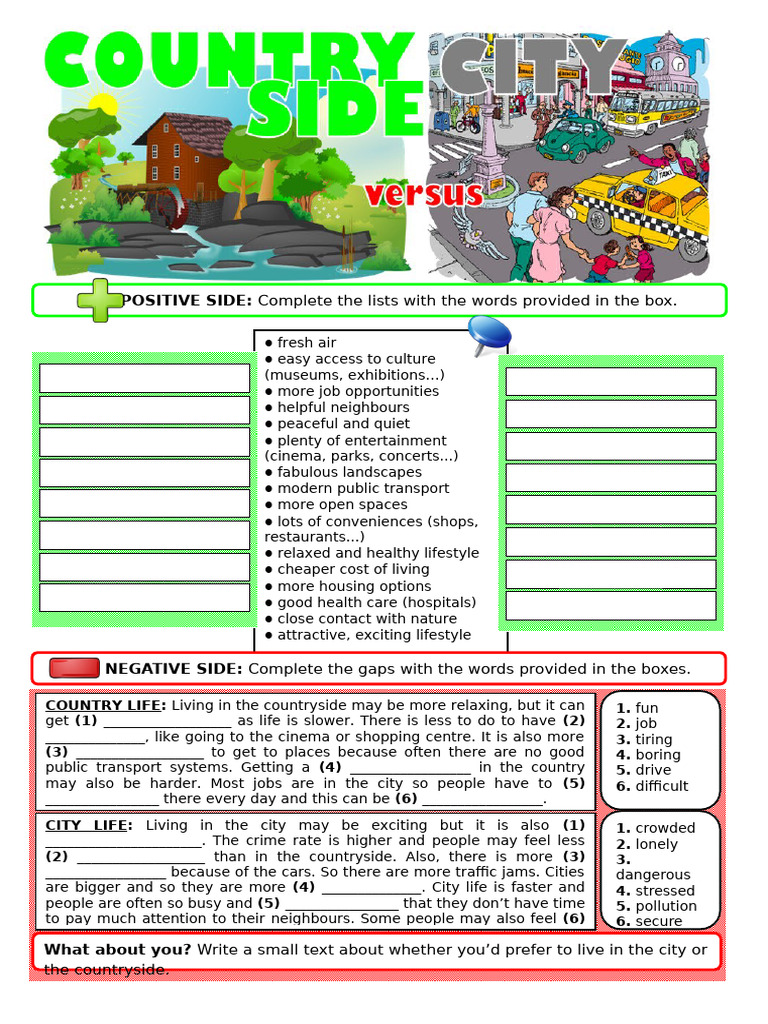 City Vs Countryside Life Information Gap Activities - 87963 | PDF ...