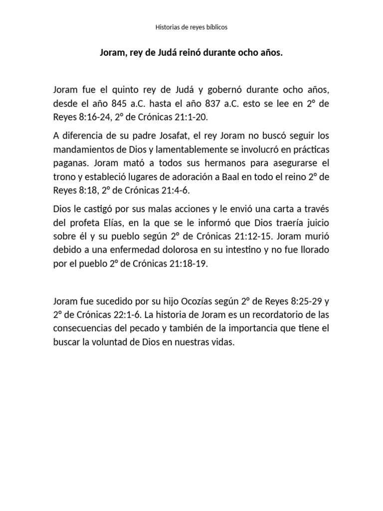 Historia Del Rey Joram | PDF Historia Del Rey Joram | PDF