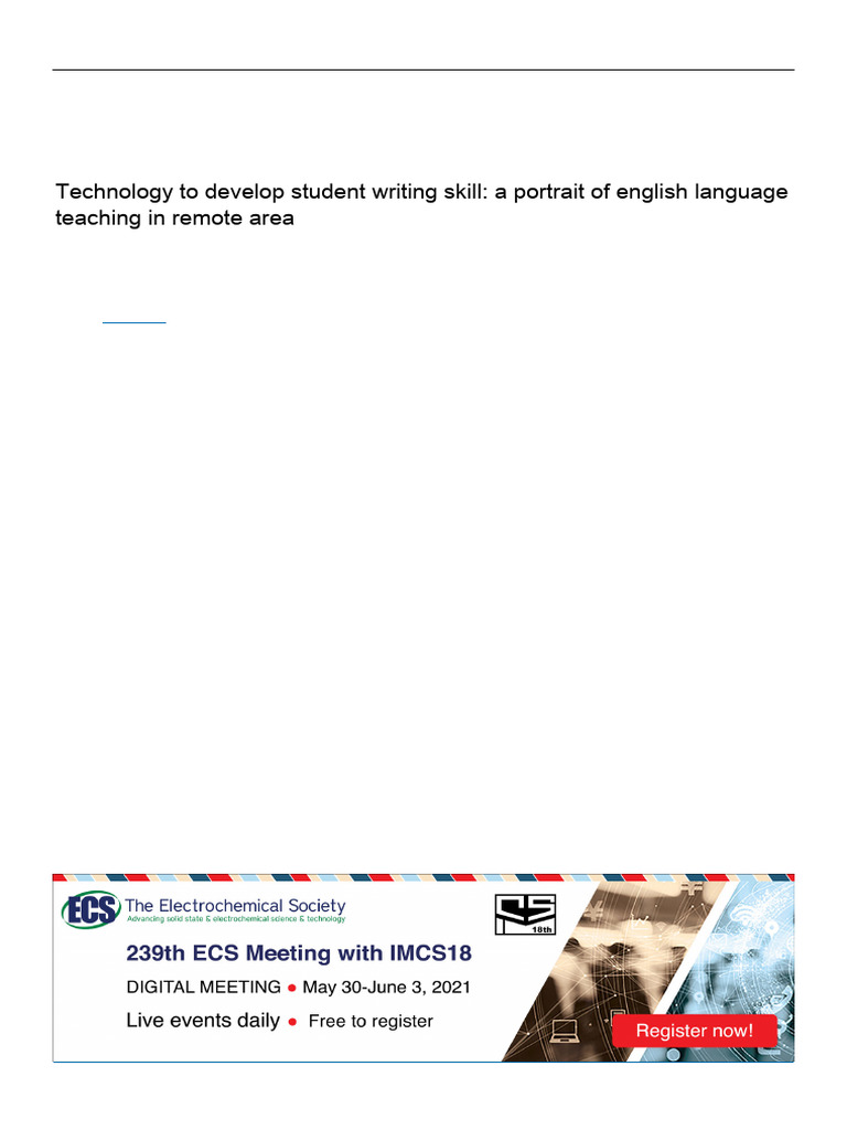 Technology To Develop Student Writing Skill - A Potrait of Englsih ...