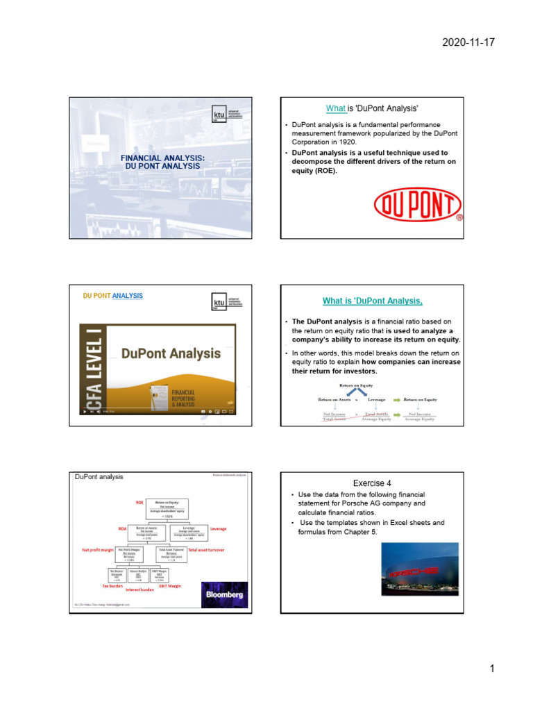 DU PONT Analysis and Exercise 4 - Porche2020S | PDF | Equity (Finance) | Dividend
