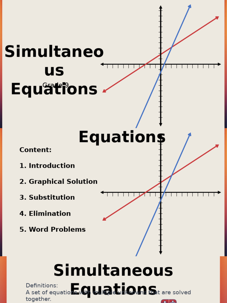 AnimatedLessonSimultaneousEquations-1 | PDF | Equations | Variable ... AnimatedLessonSimultaneousEquations-1 | PDF | Equations | Variable ...