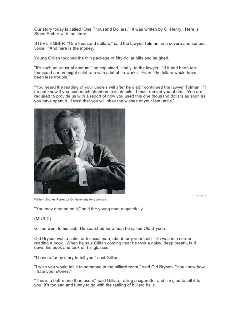One Thousand Dollars | PDF | History | Mystery, Thriller & Crime Fiction