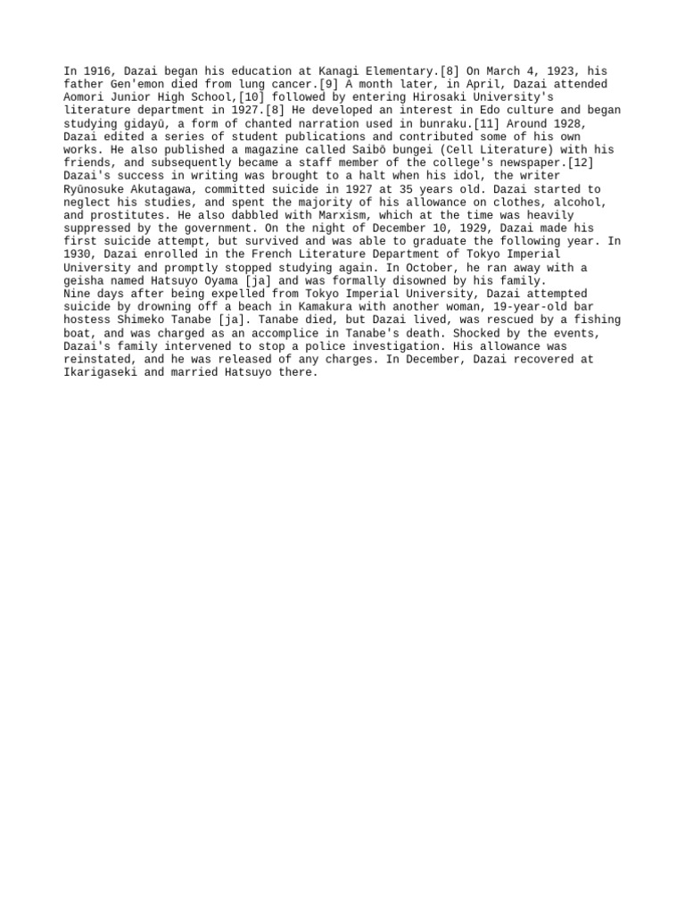 Osamu Dazai | PDF