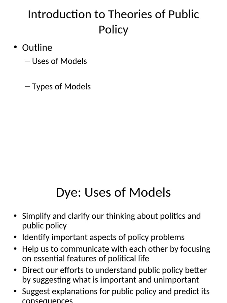 Public Policy Theories Overview | PDF | Policy | System