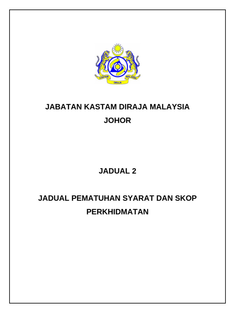 Jadual 2 - Jadual Pematuhan Syarat Dan Skop | PDF