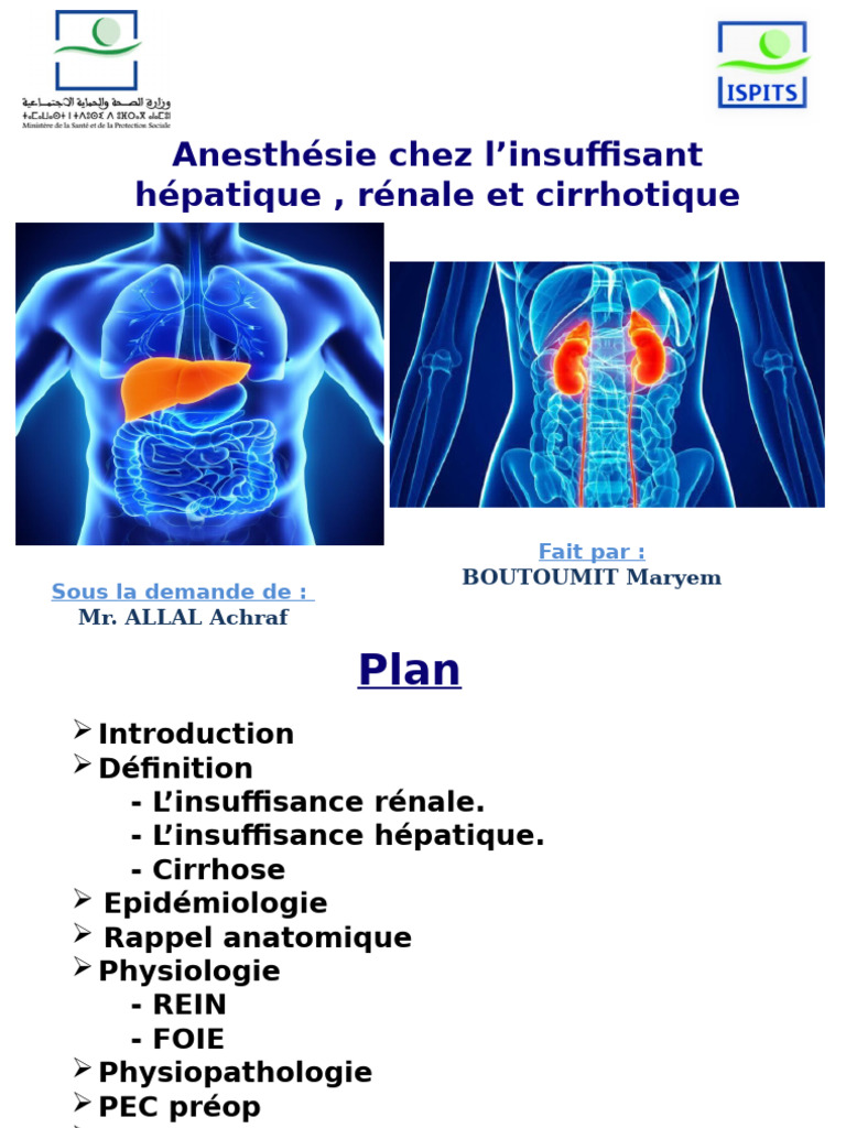 Anesthésie et insuffisance hépatique/rénale | PDF | Insuffisance rénale ...