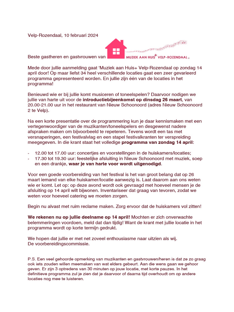 Bevestigingsbrief Locatie MAH 2024 | PDF