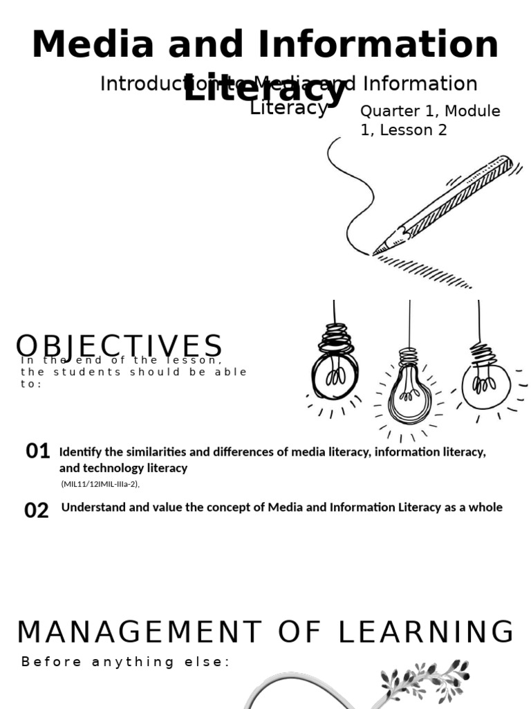 MIL Q1 Lesson 2 Intro To Media and Information Literacy | PDF | Information | Literacy