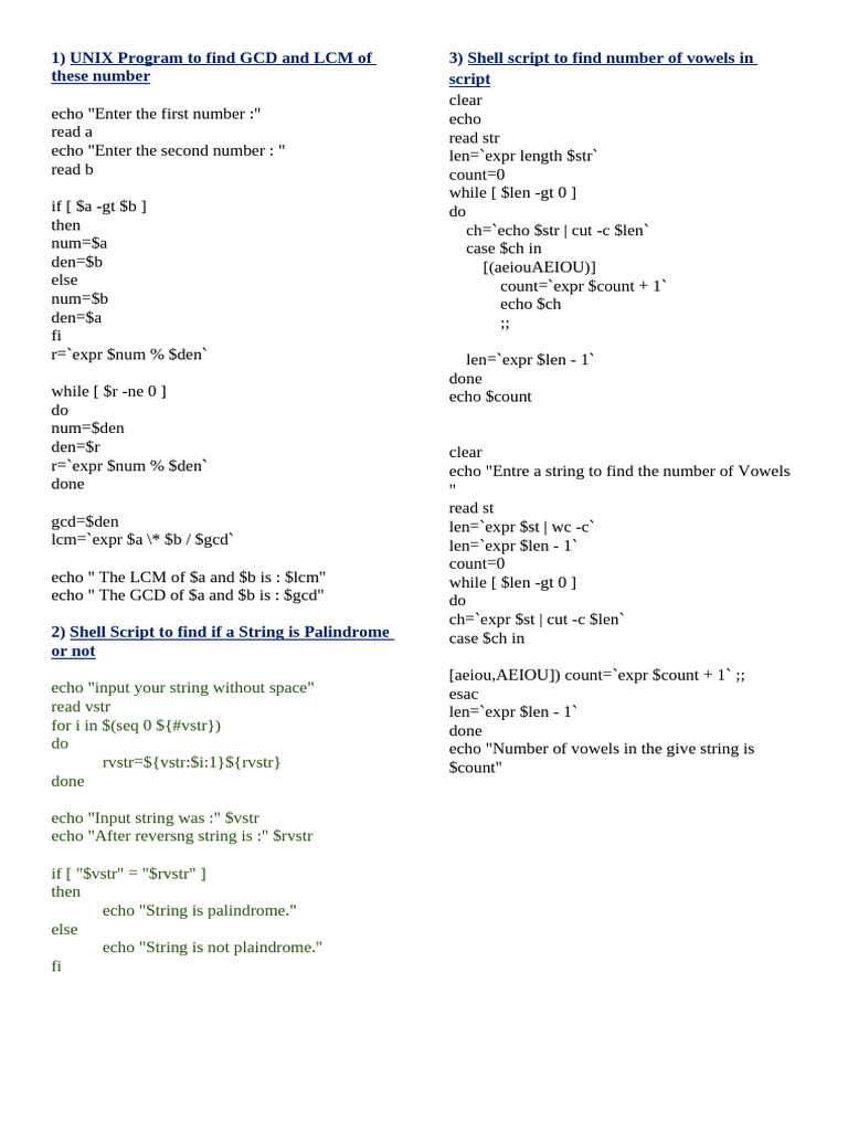 Unix Shell Script | PDF | Linguistics | Languages Of Asia