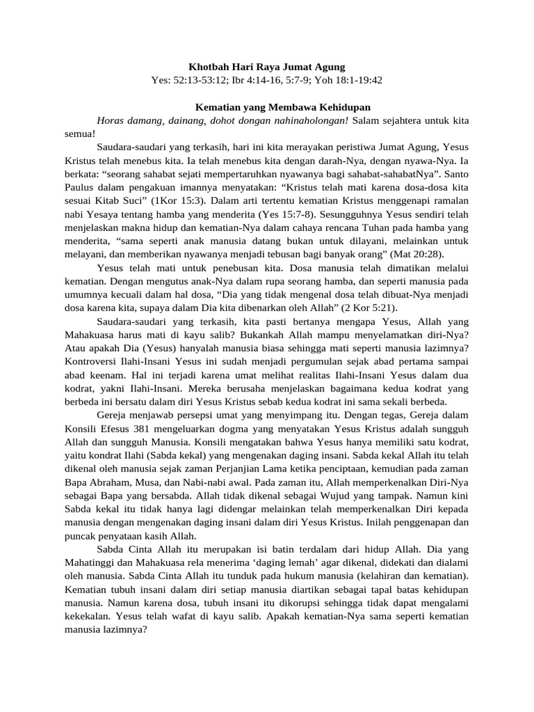 Kotbah Jumat Agung | PDF