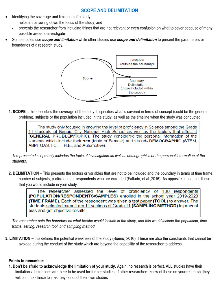 SCOPE-AND-DELIMITATION | PDF | Scope (Computer Science) | Methodology SCOPE-AND-DELIMITATION | PDF | Scope (Computer Science) | Methodology