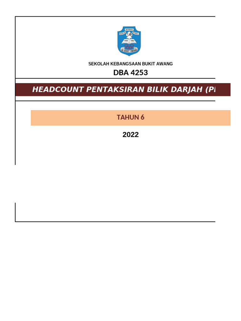 Headcount PBD Sekolah T6 | PDF