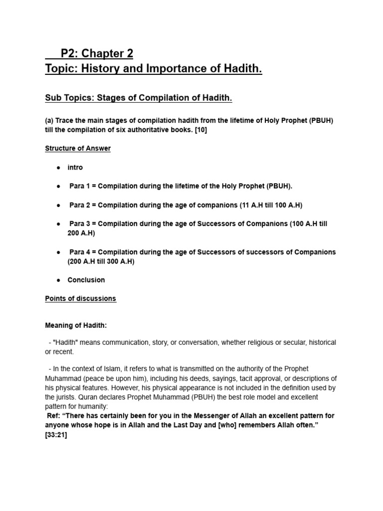 P2 - Chapter 2 | PDF | Hadith | Muhammad