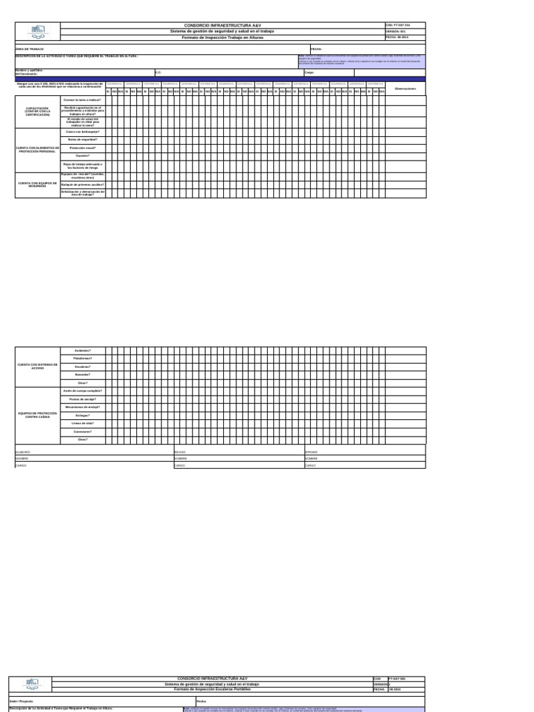 FT SST INSPECCIONES GENERALES | PDF | Escalera | Herramientas