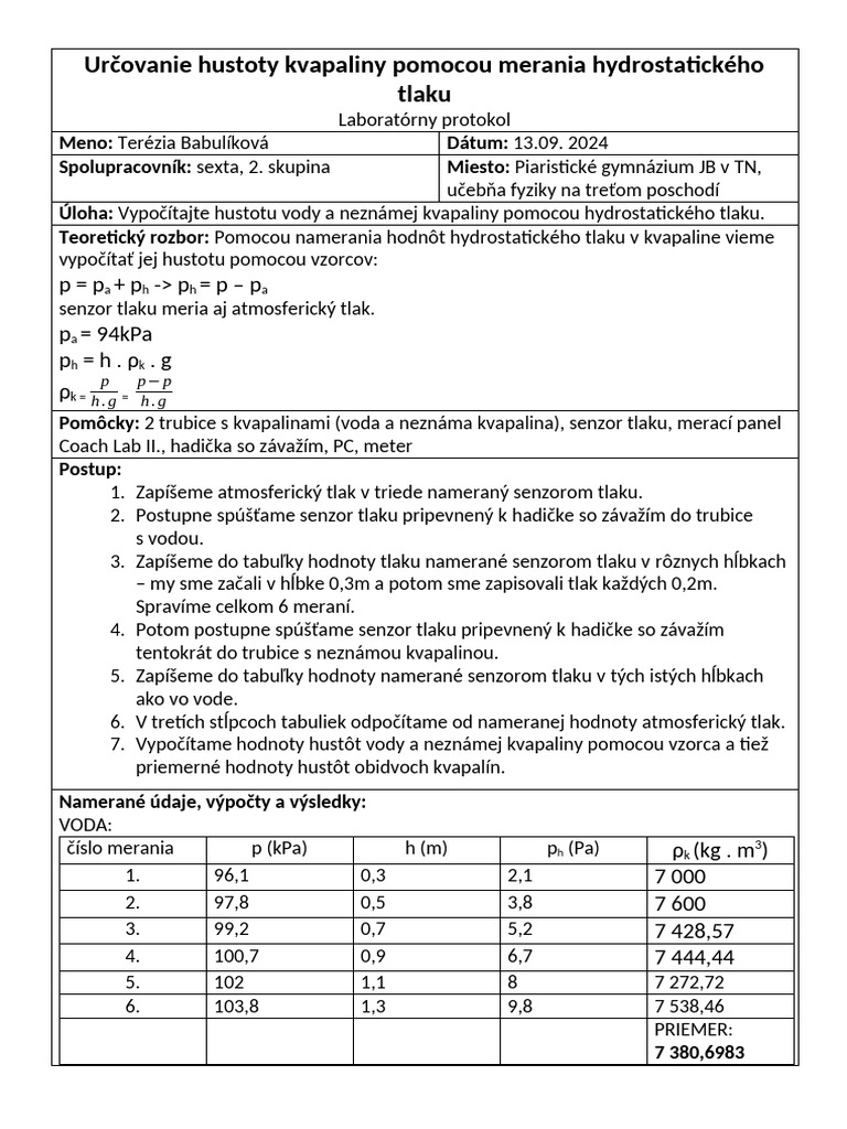 Protokol Fyzika | PDF