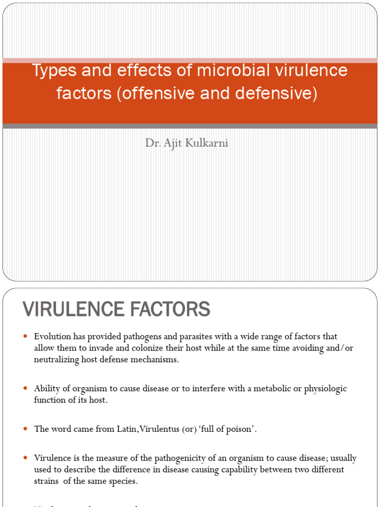 Types and Effects of Microbial Virulence Factors (Offensive and ...