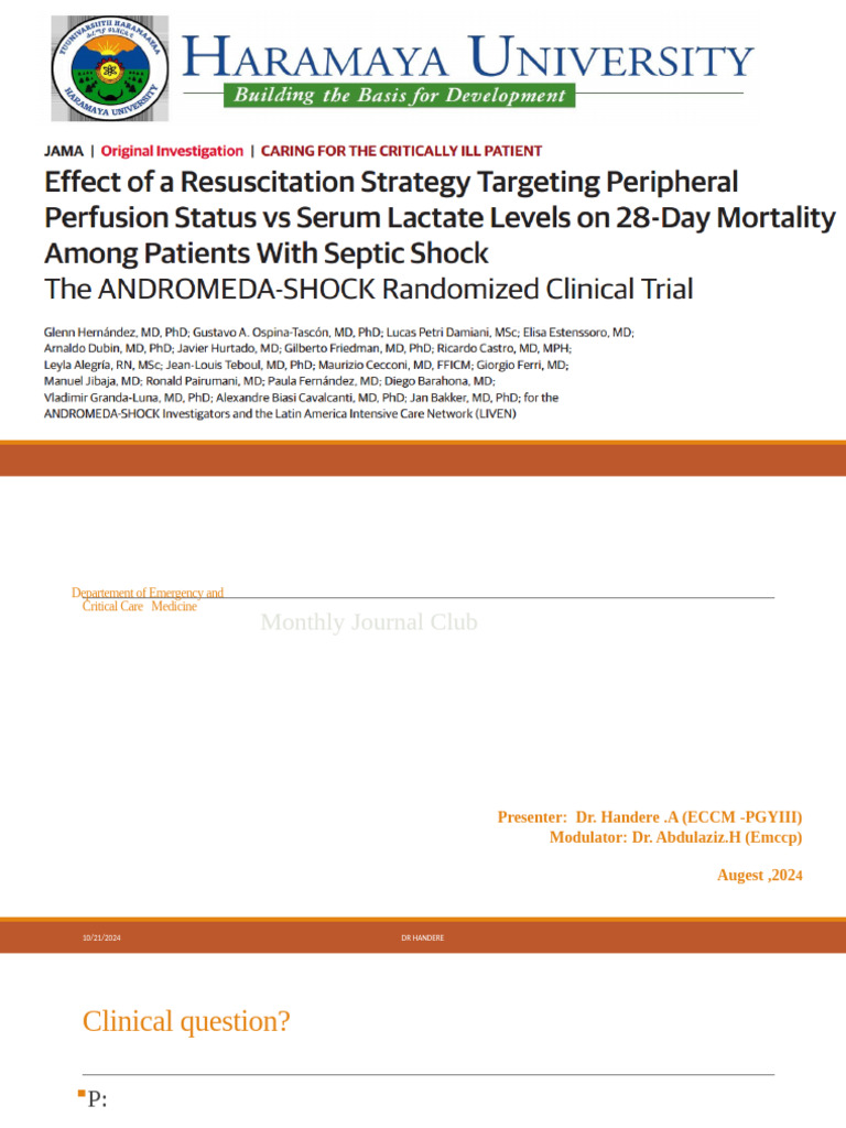 Andromeda Journal | PDF | Sepsis | Shock (Circulatory)