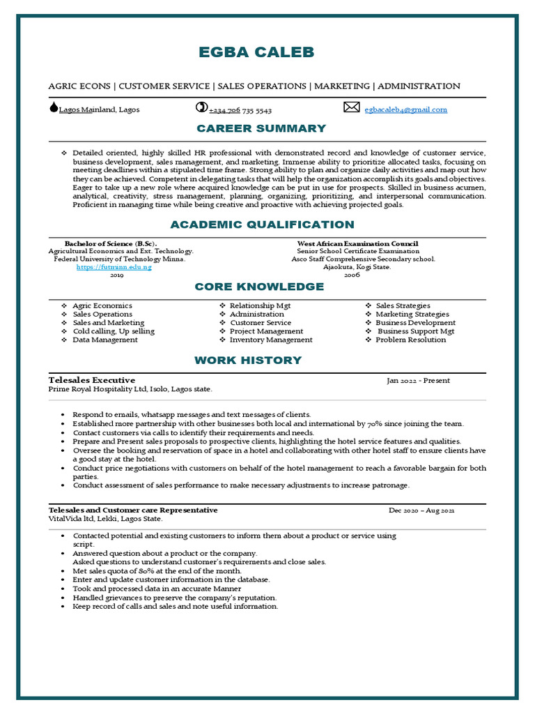 Caleb’s resume | PDF | Change Management | Marketing