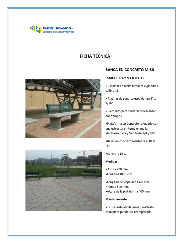 Ficha Tecnica Banca M-30 | PDF