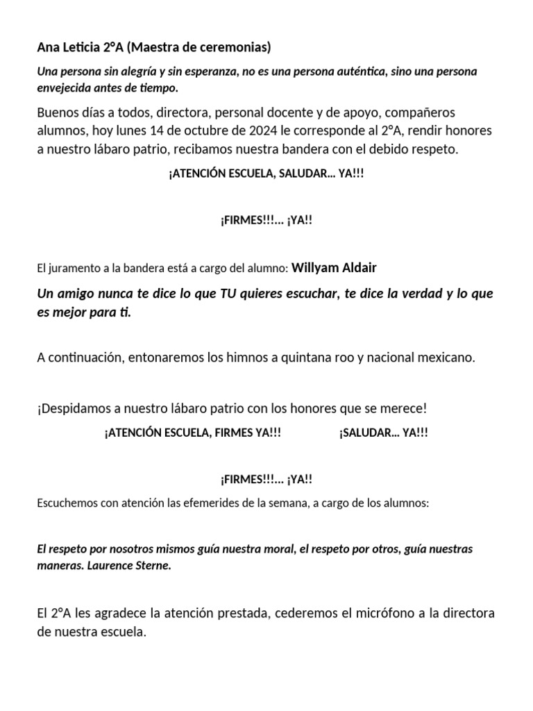 Homenaje Cívico 2°a | PDF | México | Gobierno