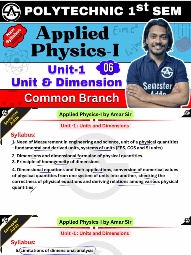 Physics Unit-1 L-6 | PDF