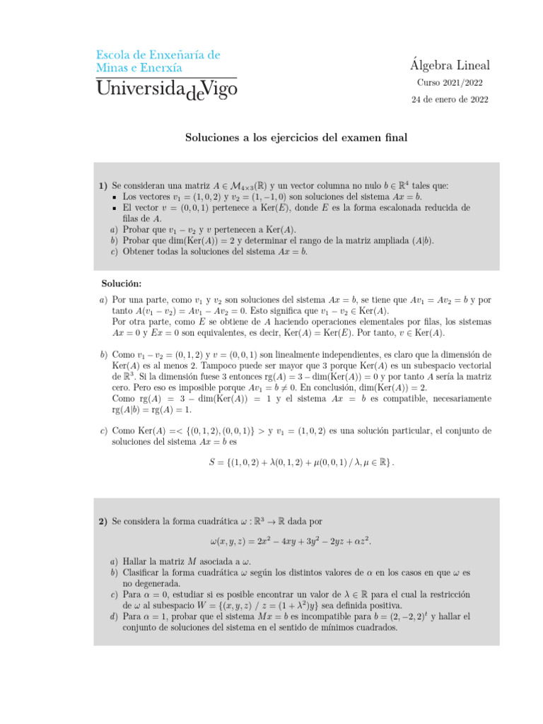 feb-2022-sol | PDF | Álgebra lineal | Análisis matemático