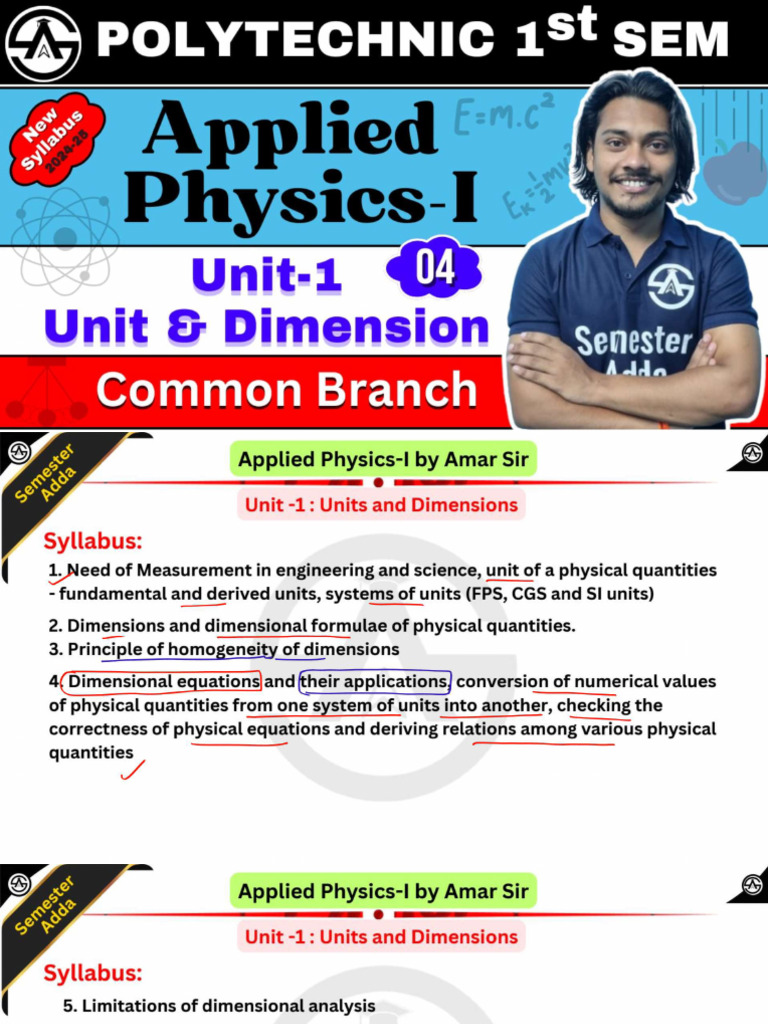 Physics Unit-1 L-4 | PDF