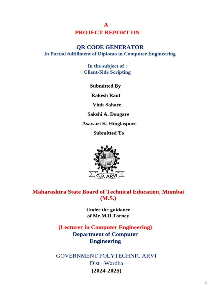 CSS-Microproject For Co Students | PDF | Qr Code | World Wide Web