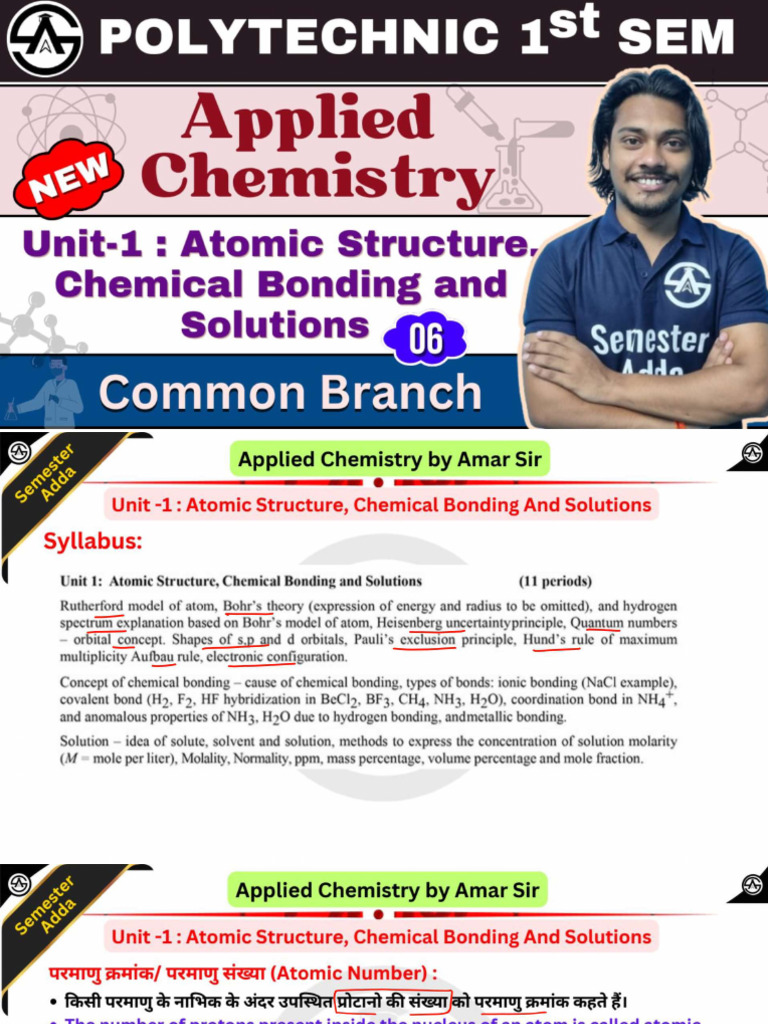 Chemistry Unit-1 L-6 | PDF