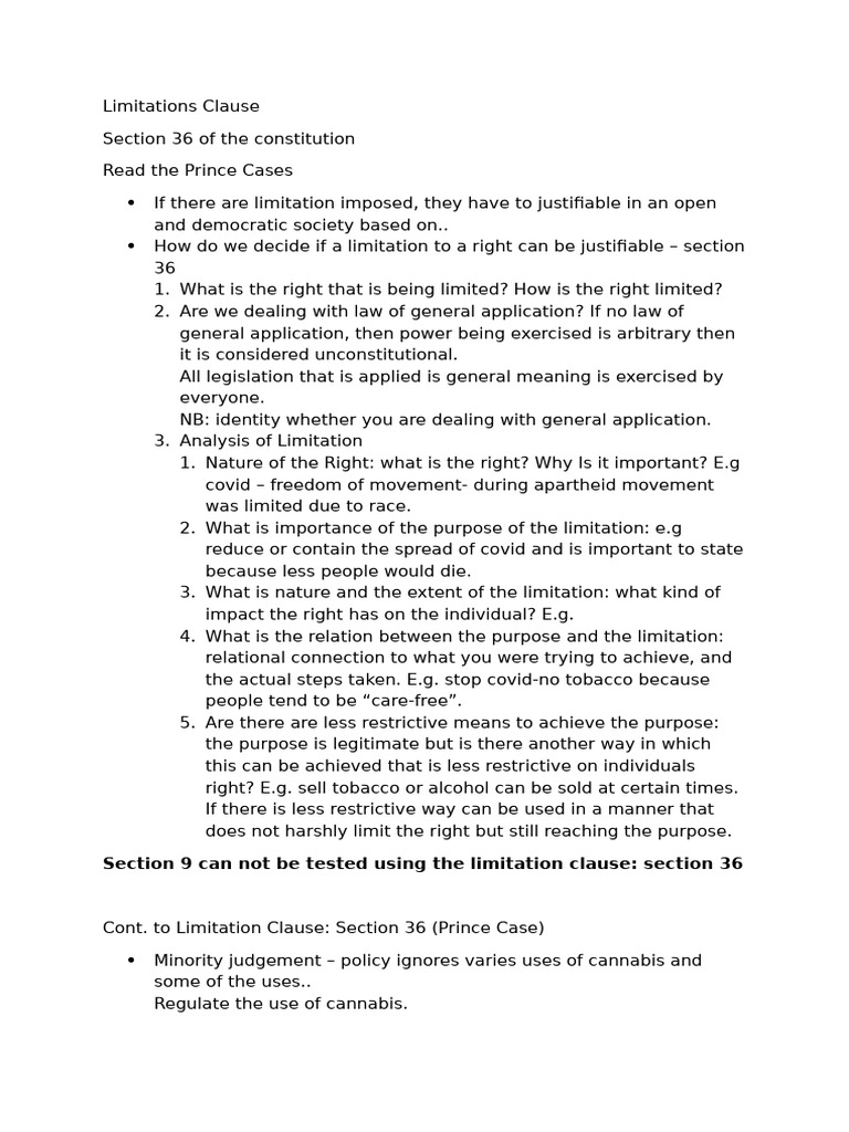 Constitution Section 36: Limitations Clause Analysis | PDF | Justice ...