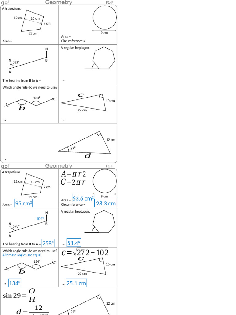 GCSE Geometry Foundation 1F | PDF | Trigonometry | Euclid