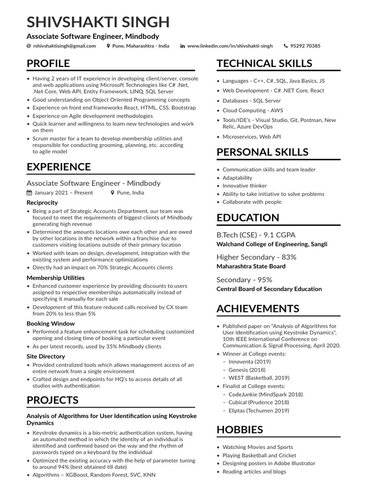 Shivshakti Singh Resume.pdf | PDF | Computing | Software Engineering