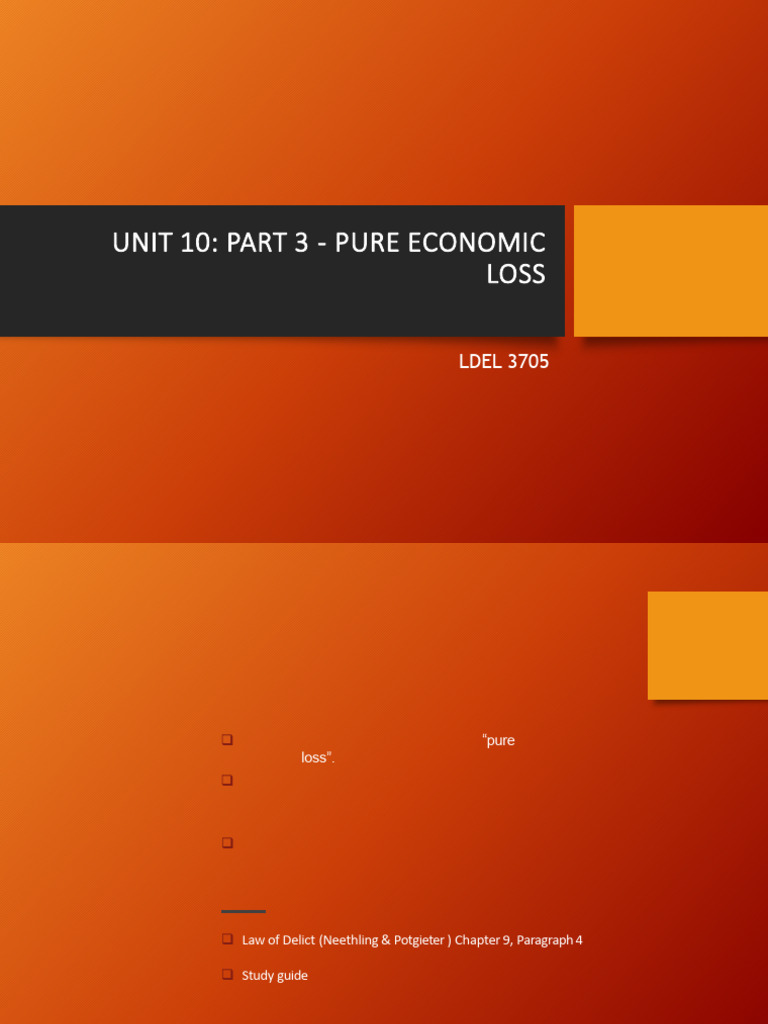 Understanding Pure Economic Loss | PDF | Negligence | Damages