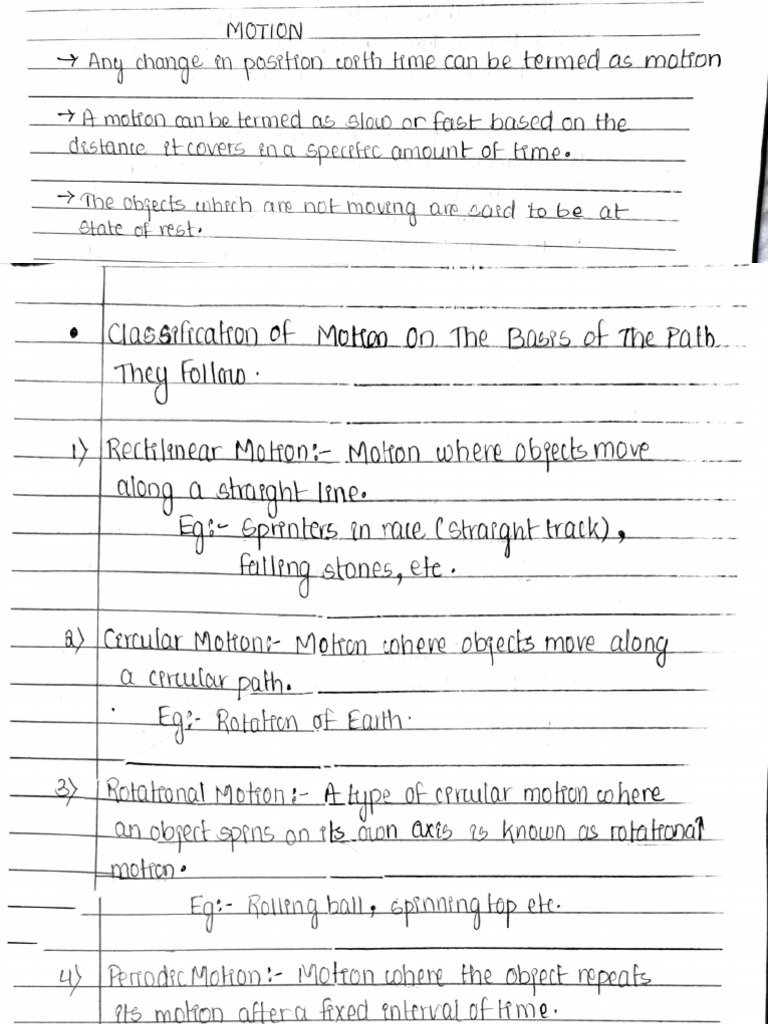 Class VI Motion and Measurements Notes 06 May 2024 | PDF | Technology ...
