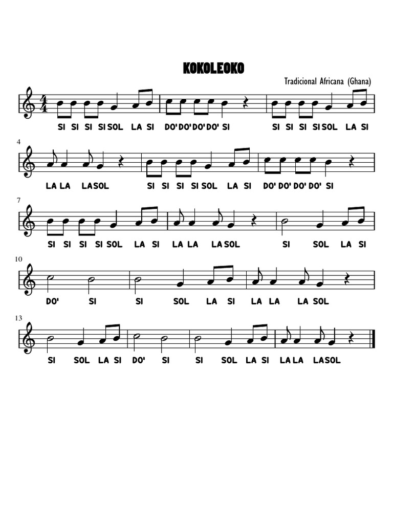 Partitura Kokoleoko | PDF