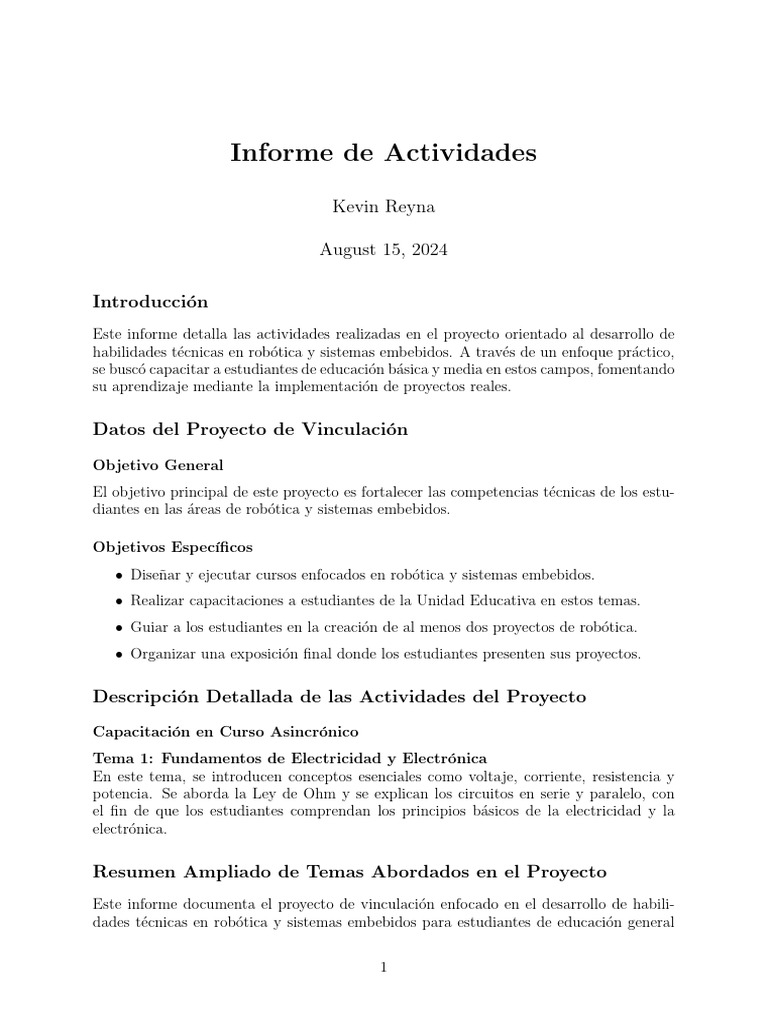 Informe Robotica | PDF | Arduino | Electrónica