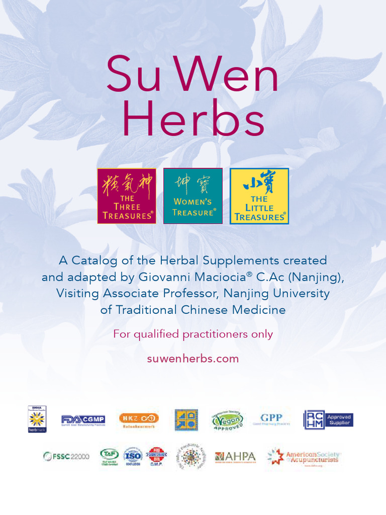 Su Wen Herbs Catalog | PDF | Dose (Biochemistry) | Chemistry