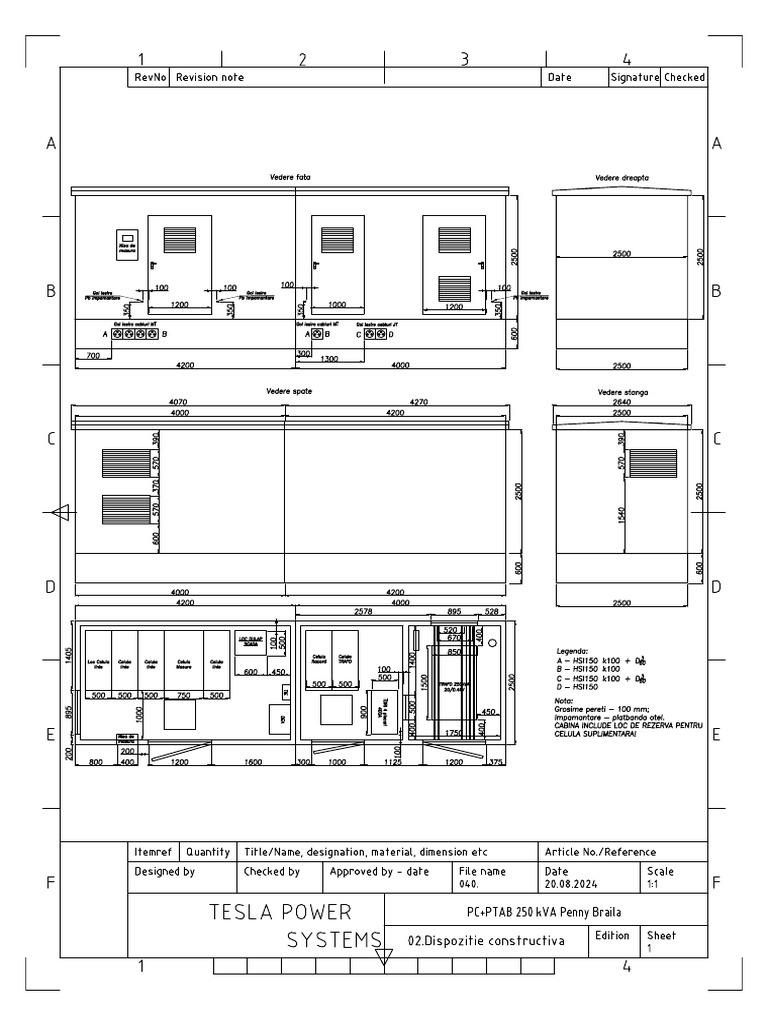 PC +PTAB 250 KVA Penny Braila-02.Dispozitie Constructiva V2 | PDF