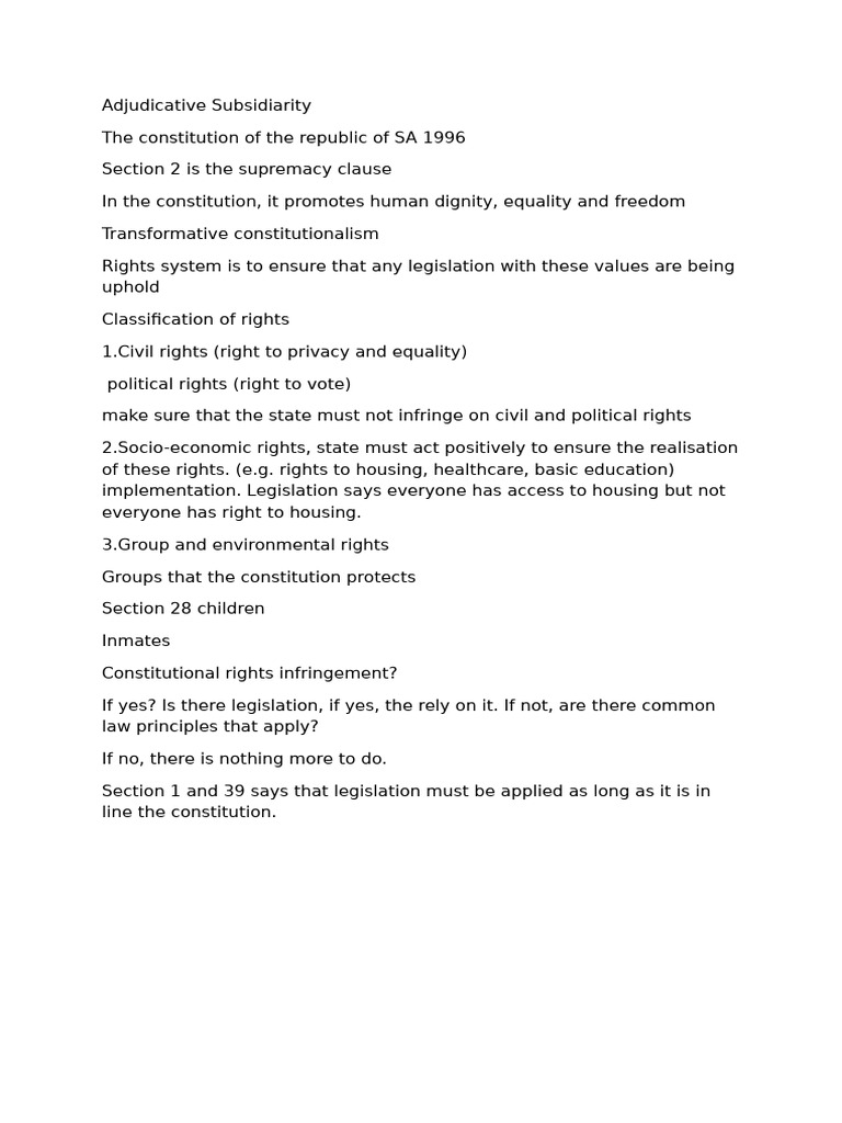 Adjudicative Subsidiary Notes | PDF