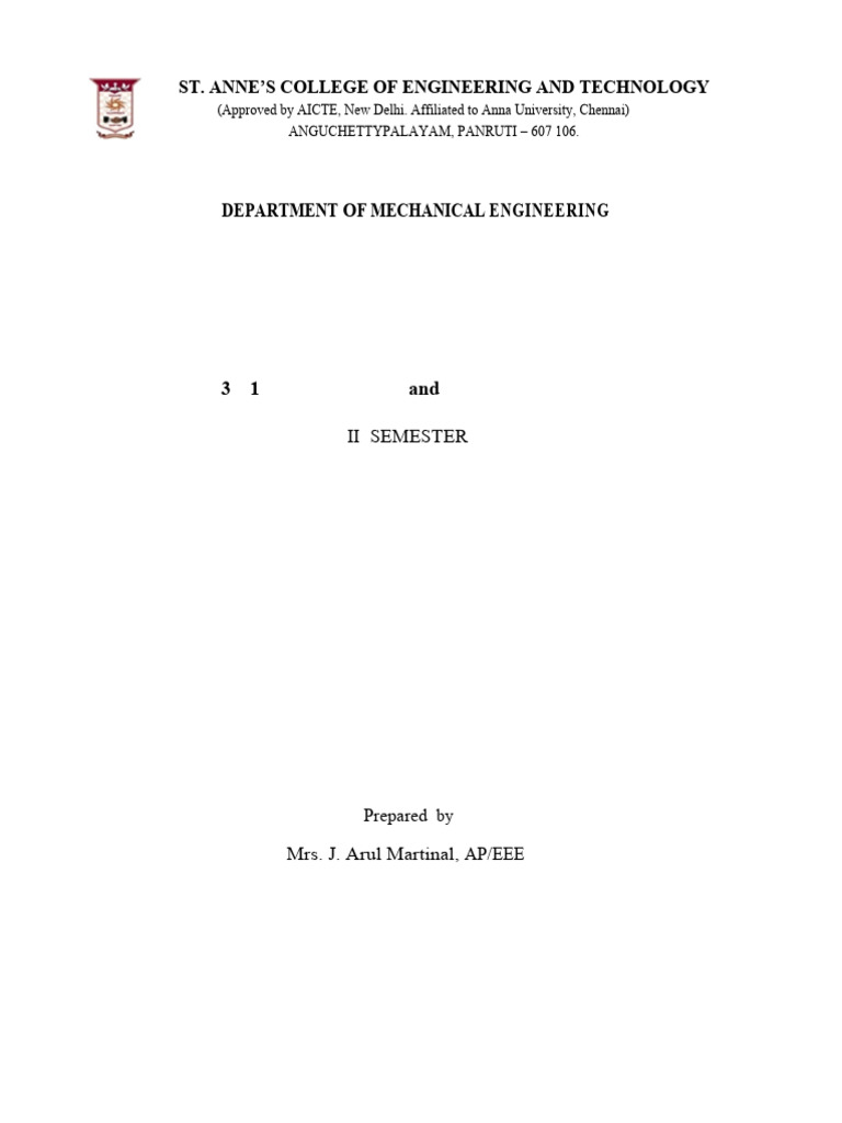 BE3251-BASIC ELECTRICAL AND ELECTRONICS ENGINEERING-985171954-BE 3251 ...