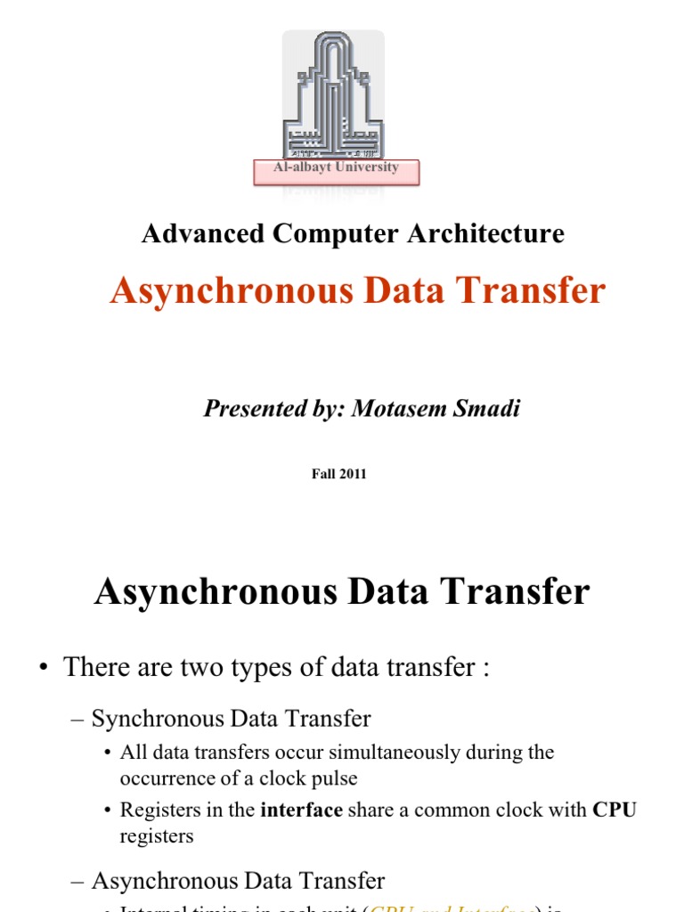 Synchronous vs. Asynchronous Data Transfer | PDF