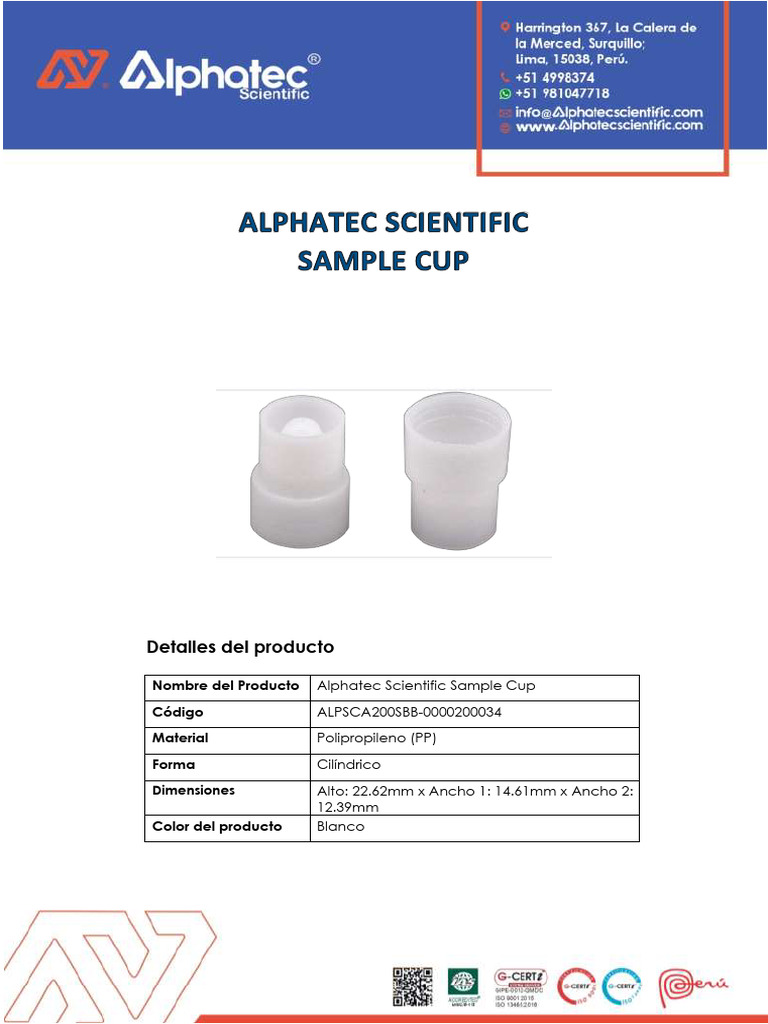 SAMPLE CUP EE.TT | PDF